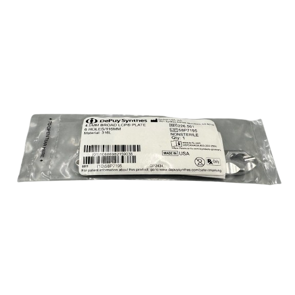 Depuy Synthes 226.561 4.5mm Broad LCP Plate, 6-Hole, 116mm For Sale ...